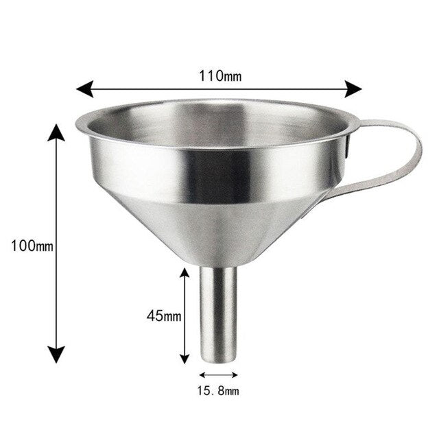 Stainless Steel Kitchen Funnel with Removable Strainer – Scarlet Bloom